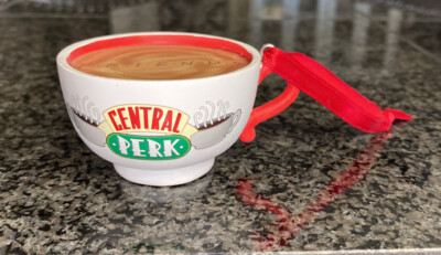 Friends Central Perk Coffee Mug Holiday Christmas Ornament Red Ribbon ...