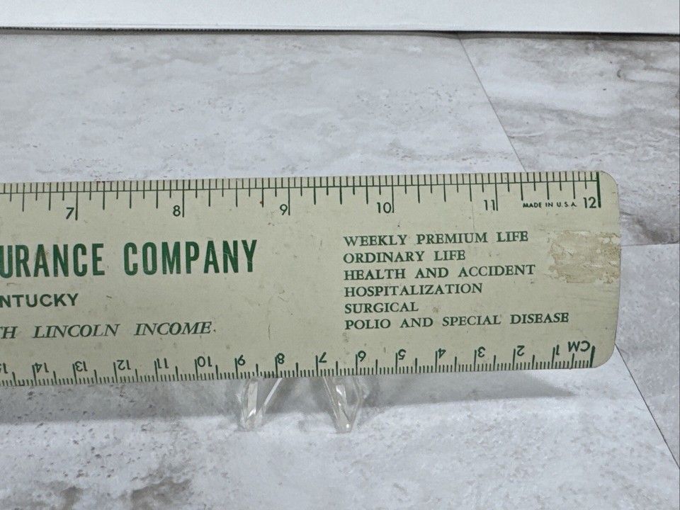Lincoln Income Life Insurance Co Mid-Century Advertising Ruler ...
