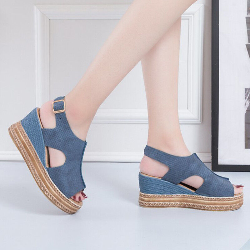 Womens Casual Shoes Beach Platform Sandals Walking Ladies Summer Cut ...