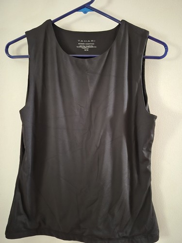 TAHARI MODERN ESSENTIALS TOP TANK sz M BLACK~SLEEVELESS~LINED~STRETCH ...