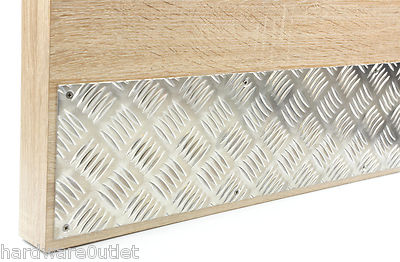 Kick Plate Aluminium CHEQUER PLATE Door Plate 5 Bar Tread Plate Drilled ...
