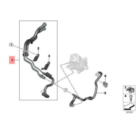 NEW BMW 2 GRAN TOURER F46 ENGINE COMPARTMENT FUEL LINE 13538514114 ...
