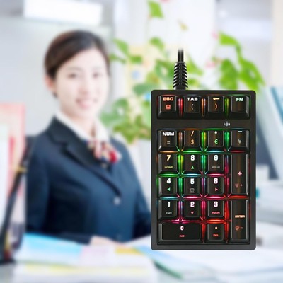 K21 Mechanical Numeric Keypad 21 Keys Blue Switch RGB Accounting Laptop ...