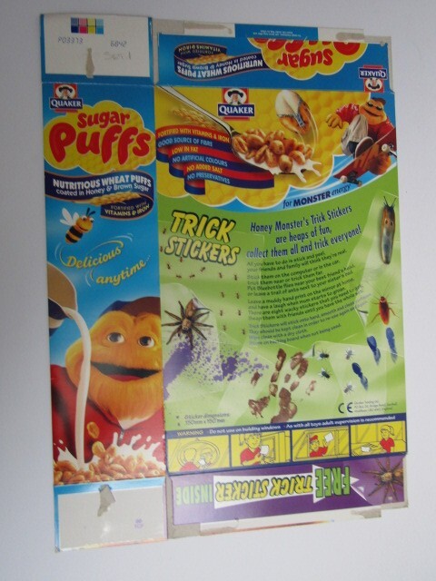 Quaker Sugar Puffs 1999 Cereal Box Trick Sticker 450g Box only | eBay UK