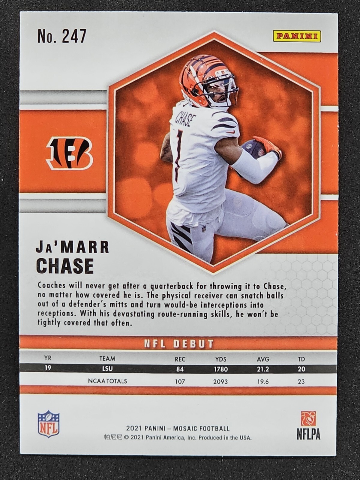 2021 Ja’marr Jamarr Jamar Chase Mosaic NFL Debut Rookie Base Panini ...