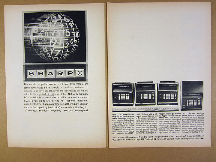 1969 Sharp Compet CS 17 16 22 & 32 Calculators vintage print Ad | eBay