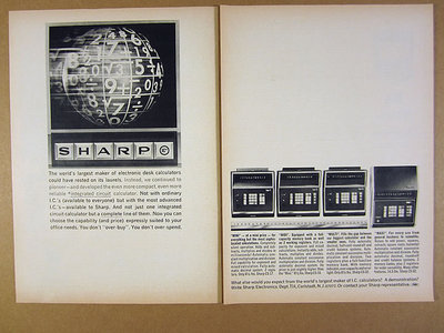 1969 Sharp Compet CS 17 16 22 & 32 Calculators vintage print Ad | eBay