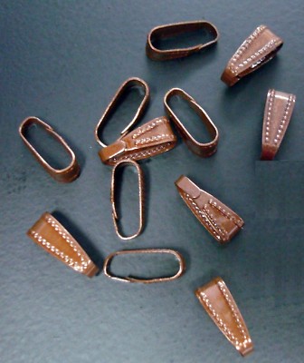 12 Large Ant Copper Plated snap on pendant bails charm bails large ...