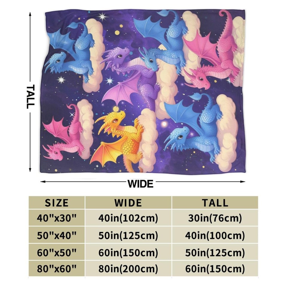 Dragon Throw Blanket - Soft Plush Fleece Bedding Blankets- Cozy Funny ...