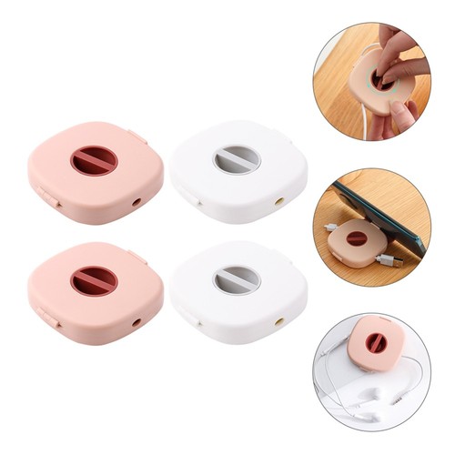 4 Pcs Data Cable Storage Box Cord Management Organizer Case Winder ...