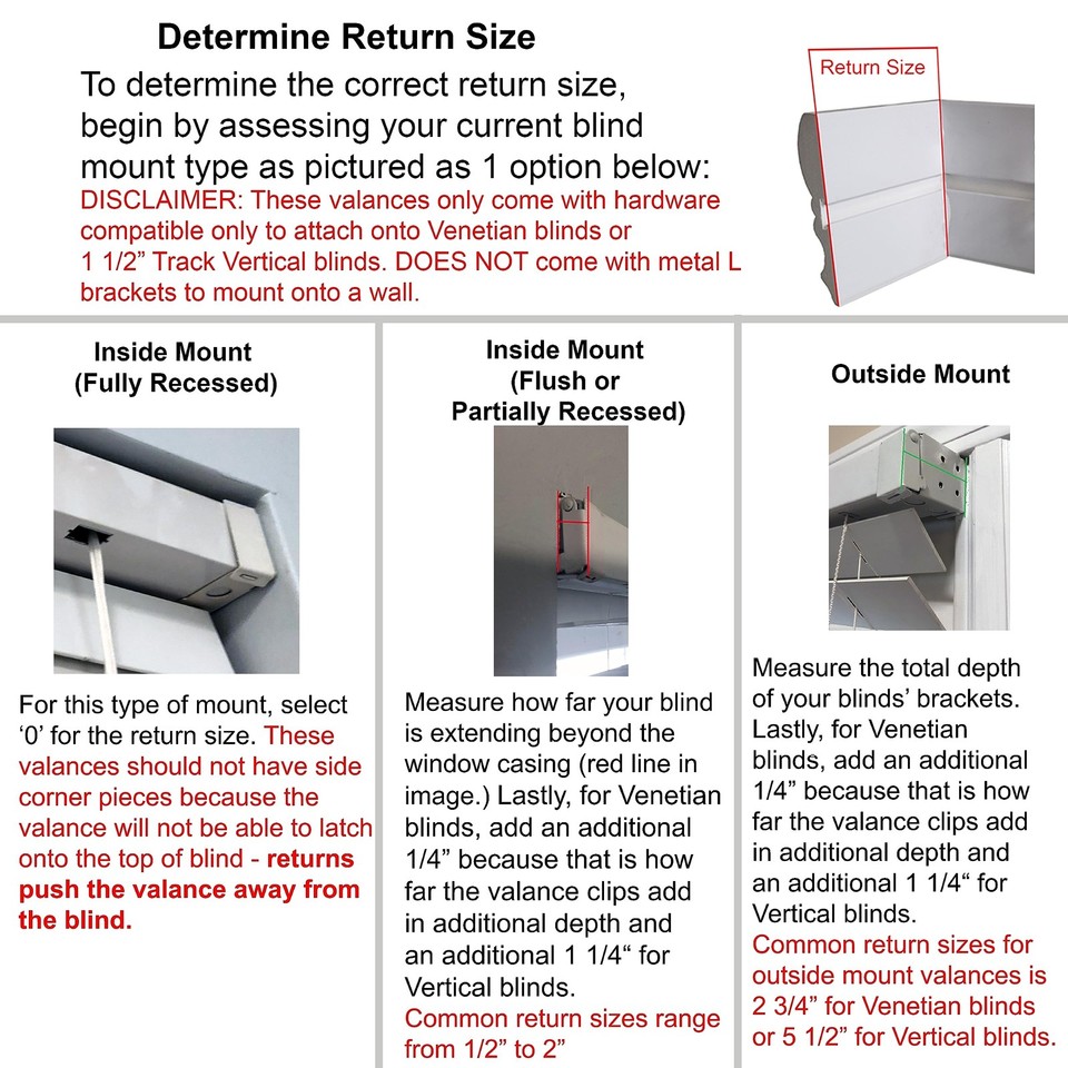 TailorView 3 1/4 H Faux Wood Crown Valance for Horizontal Venetian ...