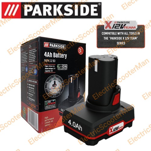 Parkside 12V 4Ah Battery Compatible With All "X 12V TEAM" Series ...