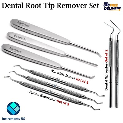 Dental Root Tip Removal Tools Extraction Elevator Spoon Excavator ...