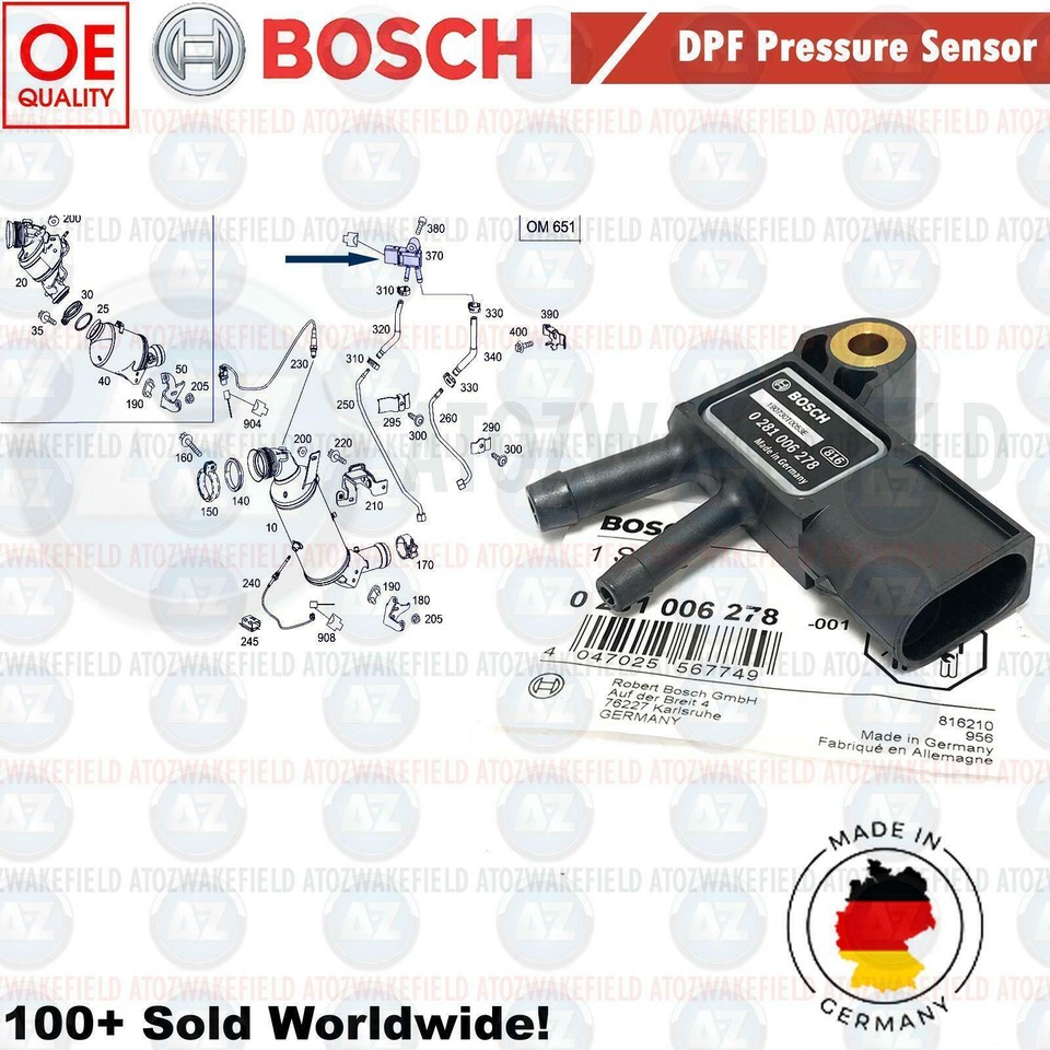 Pour Mercedes CLS Véritable Bosch DPF Échappement Pression Sonde ...