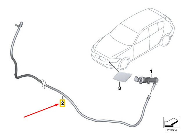 BMW 1 F20 Front Headlight Cleaning Hose Line 61678058068 Genuine for ...