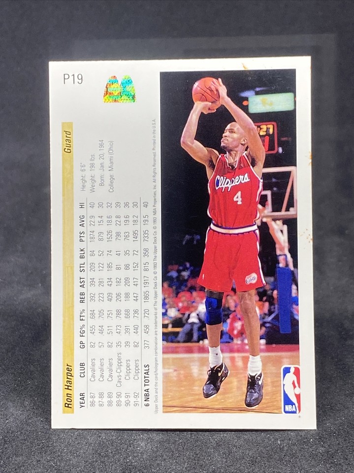 RON HARPER 1992-93 Upper Deck McDonald's Basketball #P19 CLIPPERS | eBay
