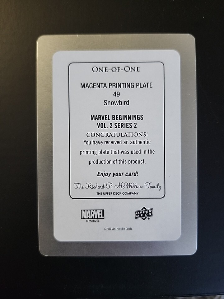Marvel Printing Plate 1/1 Snowbird | eBay