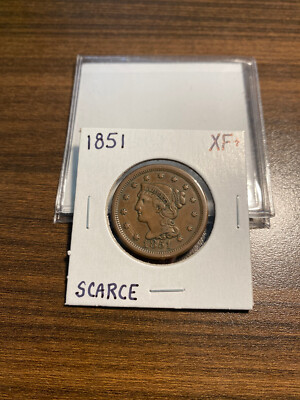 1851-P Braided Hair Large Cent 1C EXTRA FINE+ (XF+) Plus | eBay