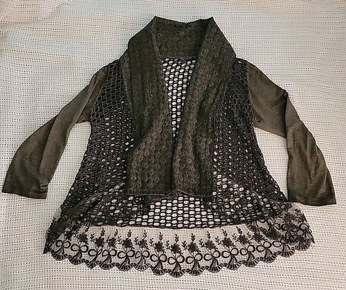 Tempo Paris Shrug-Sm-Crochet Eyelet Lace-Open Weave-Light Weight Cotton | eBay