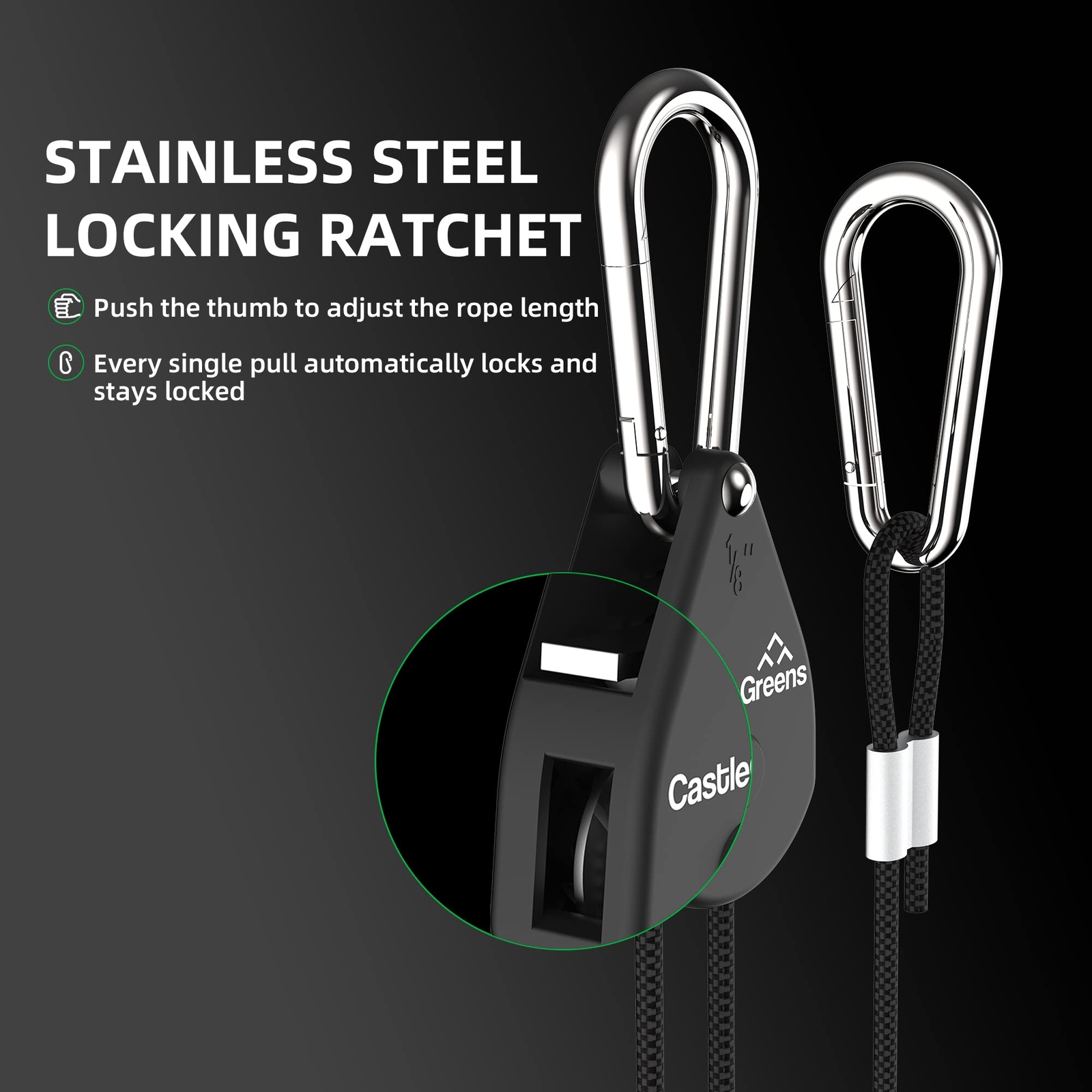 1/8 Inch Adjustable Rope Hanger Heavy Duty Light Fixture Hangers with ...