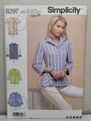 Simplicity Pattern 8297 Misses Shirt With Variations Sz 6-14 (5) | eBay