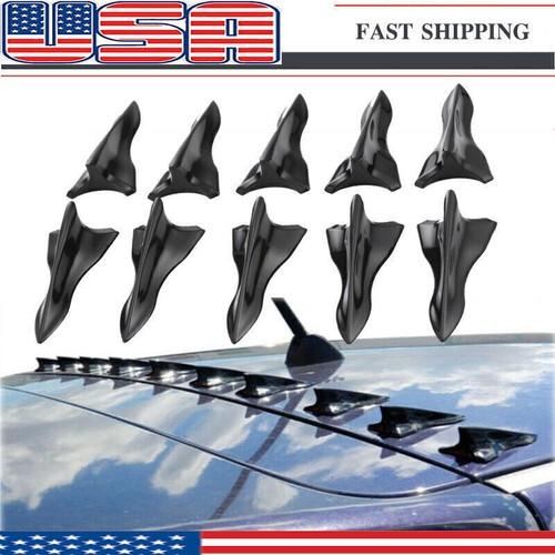 10Pack Shark Fin Diffuser Vortex Generator Universal Car Roof Spoiler ...