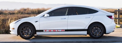 Tesla Model 3 2017-2024 Custom Two Tone "TESLA" Side Vinyl Decal Set | eBay