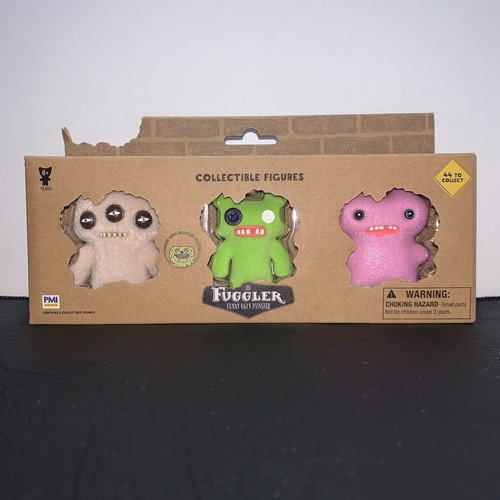 Fuggler Collectible Figures | 3 pack | New | Brown Fuzzy, Green Flocked ...