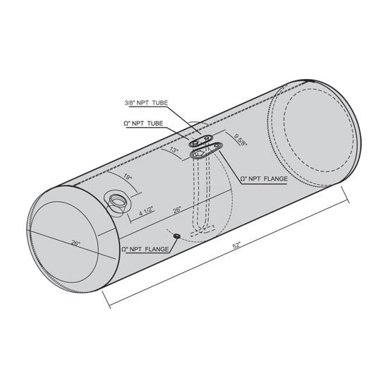 125 Gallon Rear Fill Fuel Tank 26 X 57 Inch, Passenger Side For ...