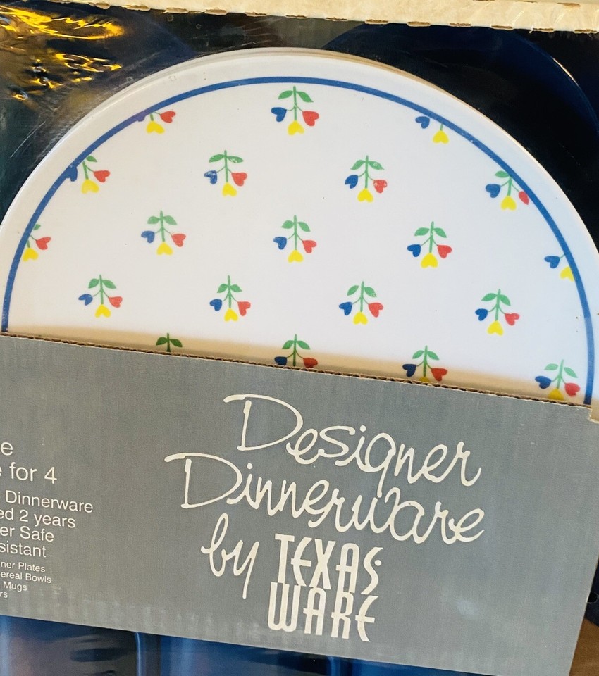 Vintage NOS 70's Texas Ware Melamine 16pc Dinnerware Plates Bowls Mugs ...