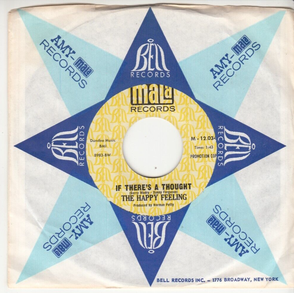 THE HAPPY FEELING - HAPPY FEELING - PROMO MALA RECORDS 45 - GREAT SHAPE ...