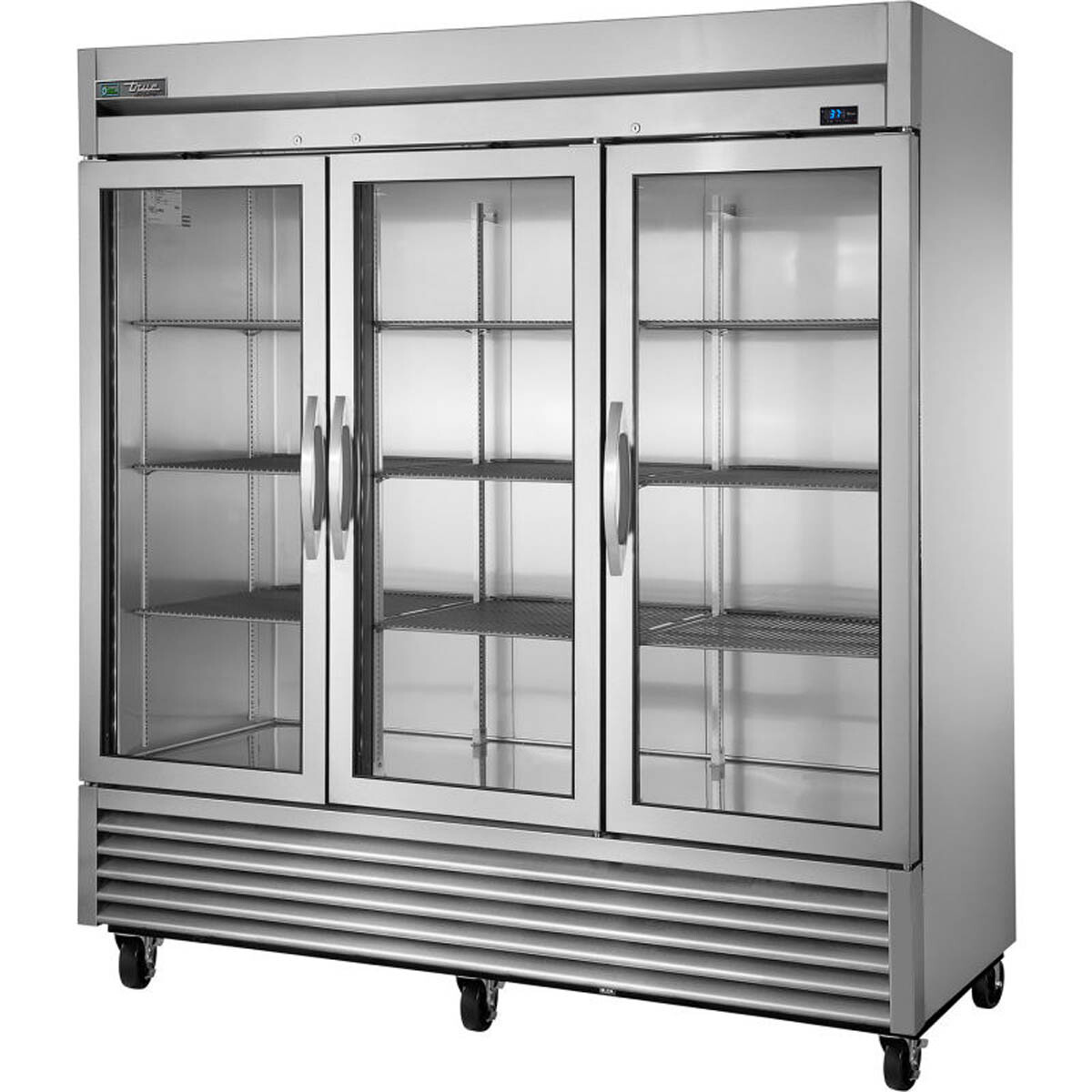 True T-72G-HC~FGD01 78" Three Section Reach-In Refrigerator w/ 3 Glass ...