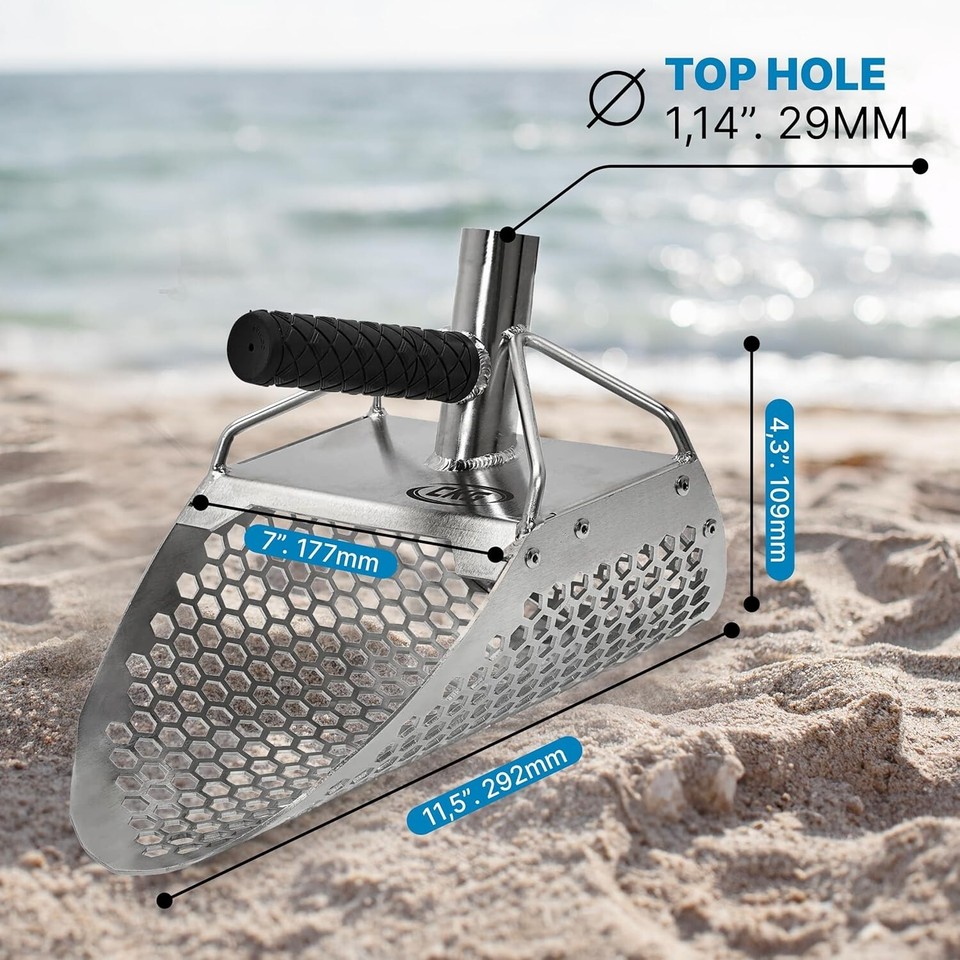 CKG Sand Scoop for Metal Detecting Sand Sifter Scoop Stainless Steel ...