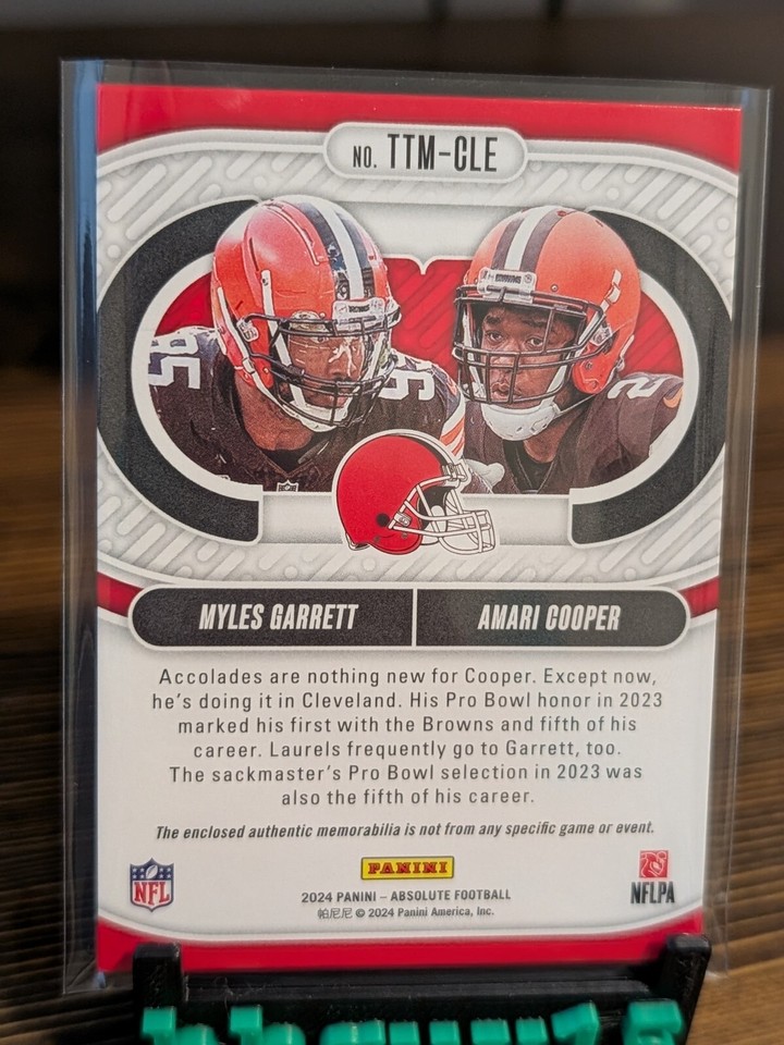 2024 Panini Absolute Gold Team Tandems Materials Myles Garrett Amari ...