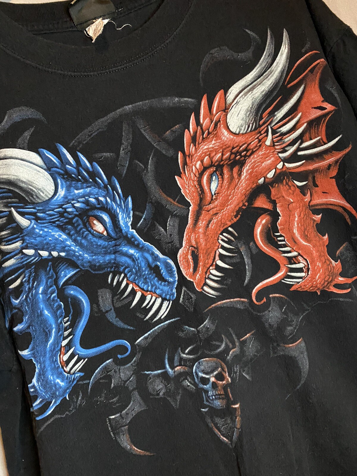 Vintage Mens Large Liquid Blue Dragon Head To Head Re… - Gem