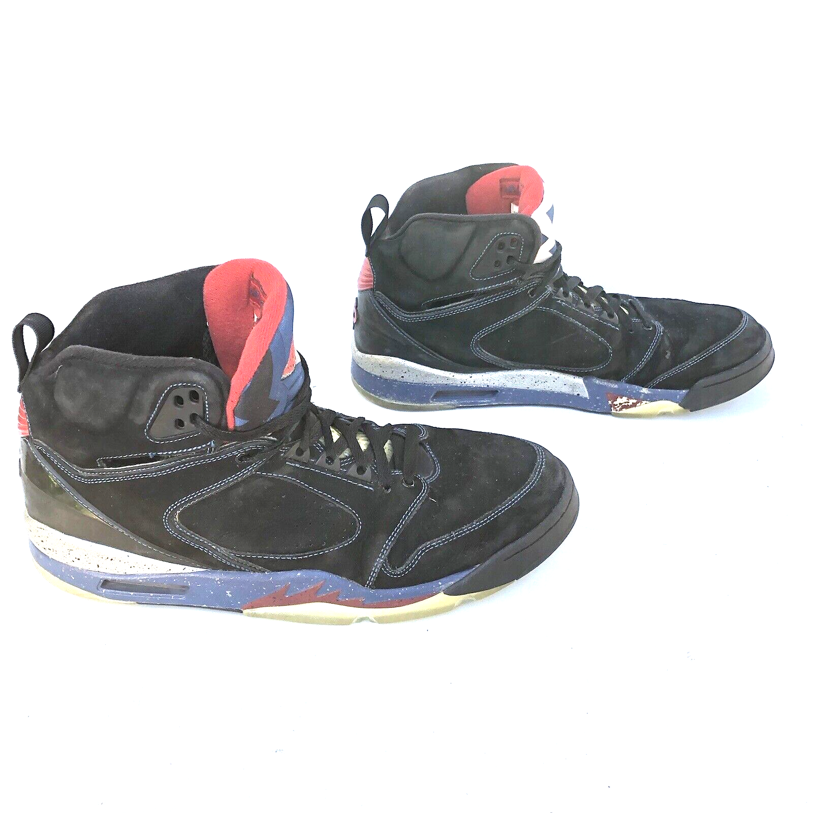 Nike Air Jordan Sixty Plus Detroit Pistons Sz 13 USM Blk/Blu/Red High ...