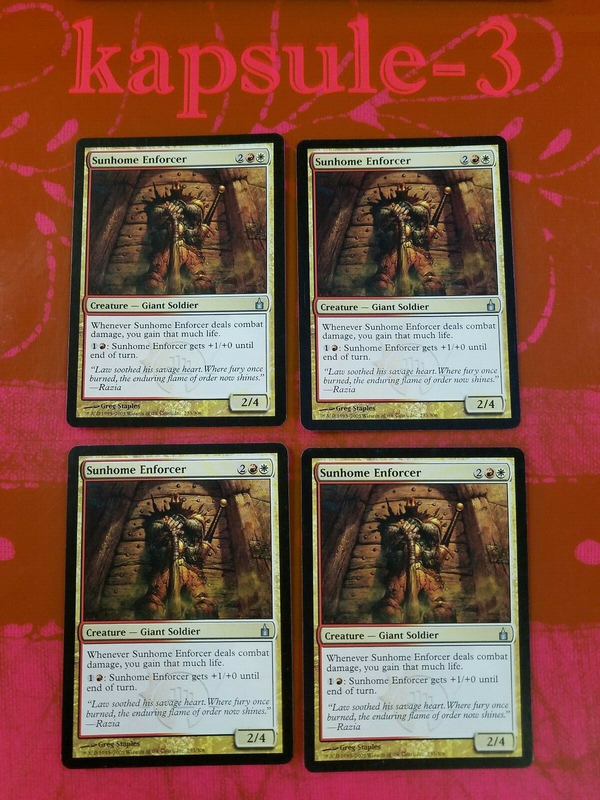 4x Sunhome Enforcer | Ravnica City of Guilds | MTG Magic the Gathering ...