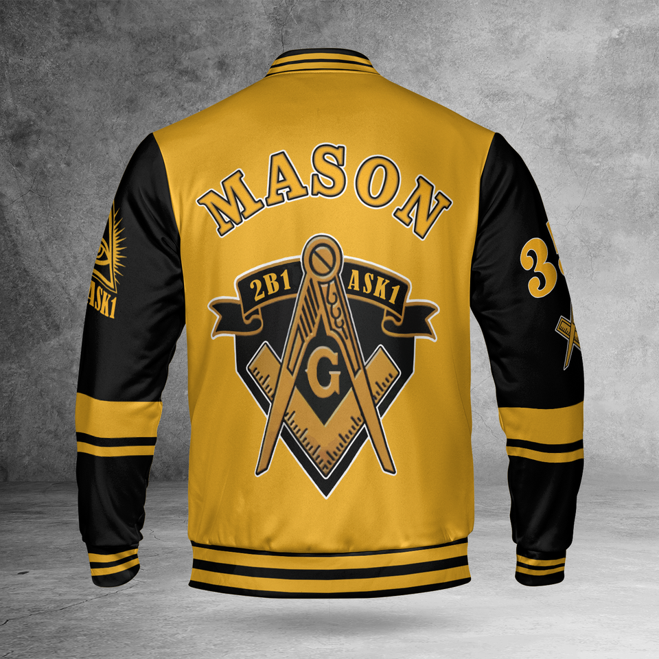 Custom Name Freemason 357 AB1 Ask1 Mason 3D Baseball Jacket Size S-5XL ...