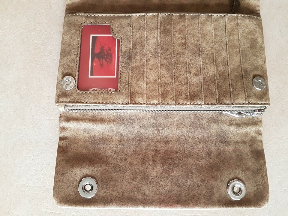 Shauli large Wallet Coffee and Pink for credit card and coins New | eBay