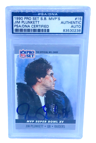 Oakland Raiders JIM PLUNKETT autograph signed auto Super Bowl MVP card ...