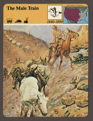 The Mule Train Story of America Old West History Card | eBay