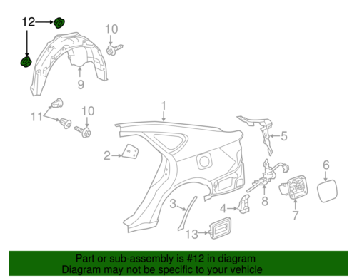 Toyota OEM Wheelhouse Liner Clips 9046706121 NIP (15 pieces for one ...