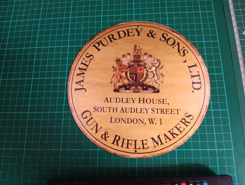 James PURDEY tin Sign. New | eBay UK