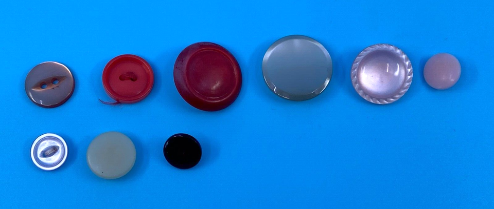 Vintage Lot of 191 Buttons Rings Buckles Eyes Mixed Colors Sizes Sewing ...