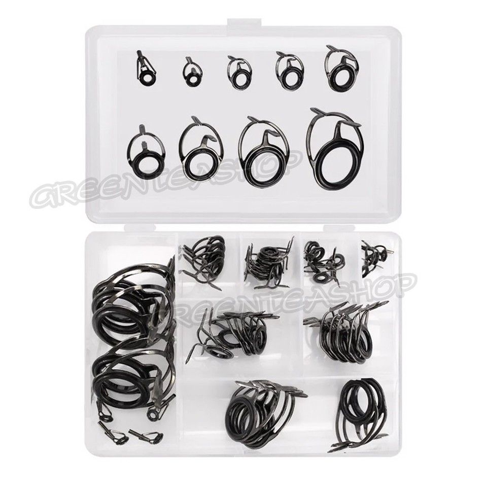 45x Fishing Rod Guides Repair Kit Guide Tip Top Eyelet Stainless Steel ...