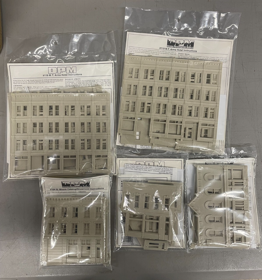 10pc Lot DPM HO Train Unassembled Building Shops Hotels Model Kits ...