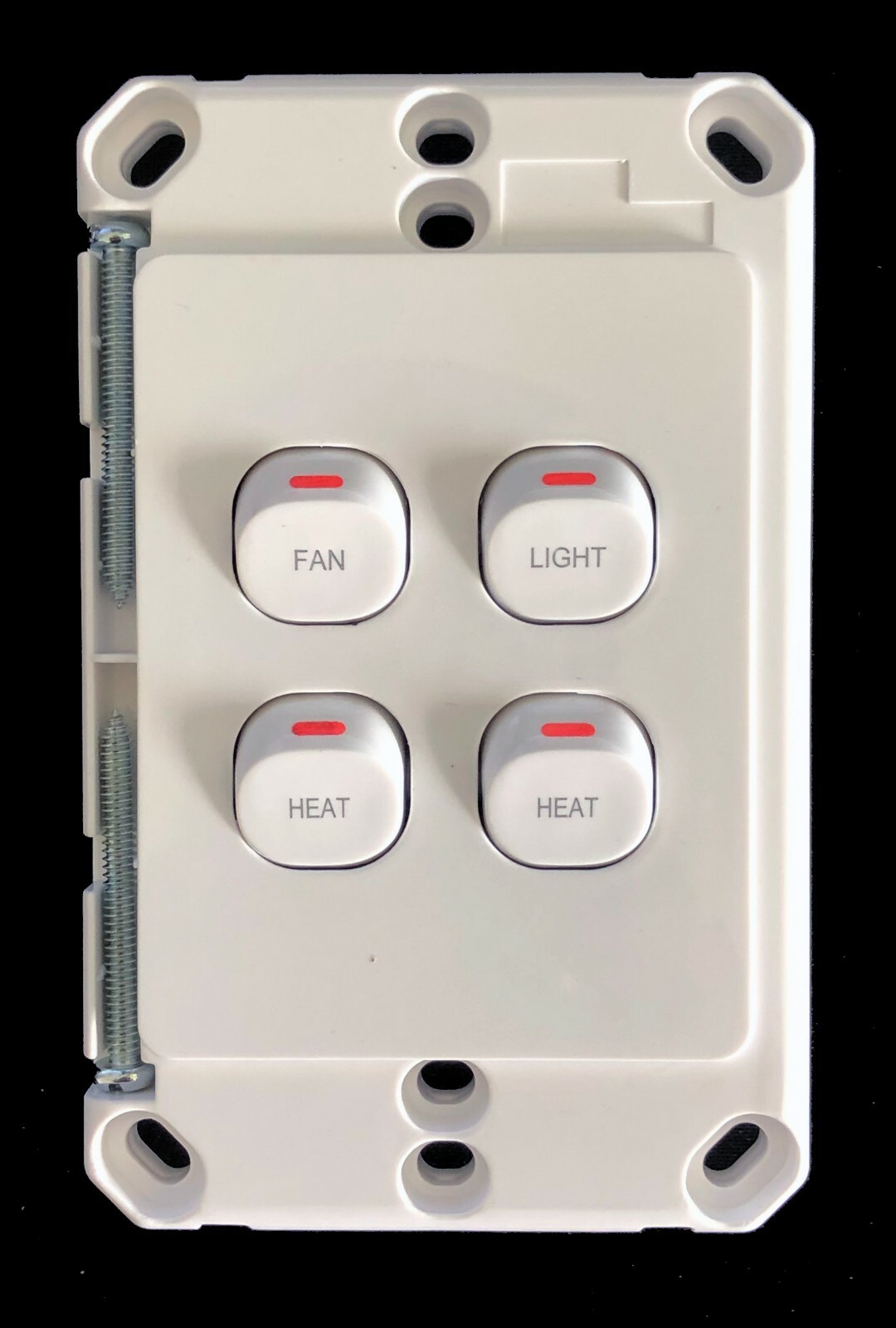 4 Gang Wall Switch Printed Fan Light Heat Heat for Bathroom 3-in-1 240V ...