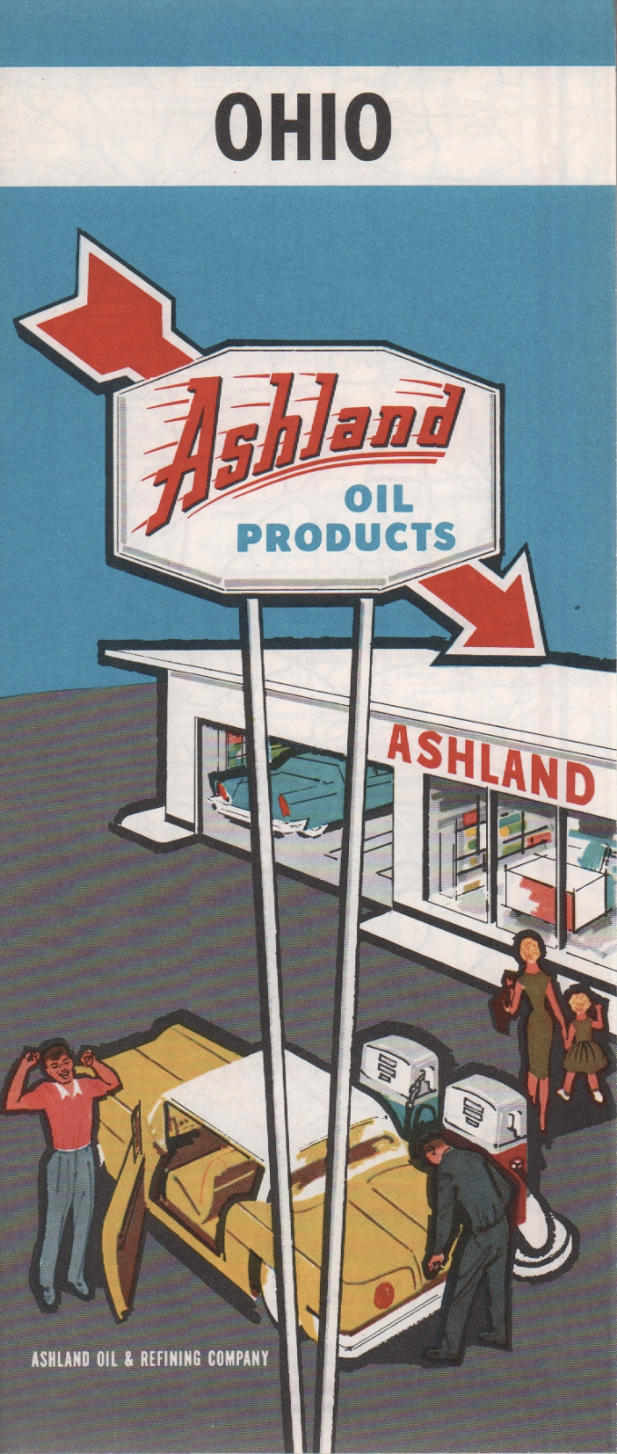 1960 Ashland Road Map: Ohio NOS | eBay