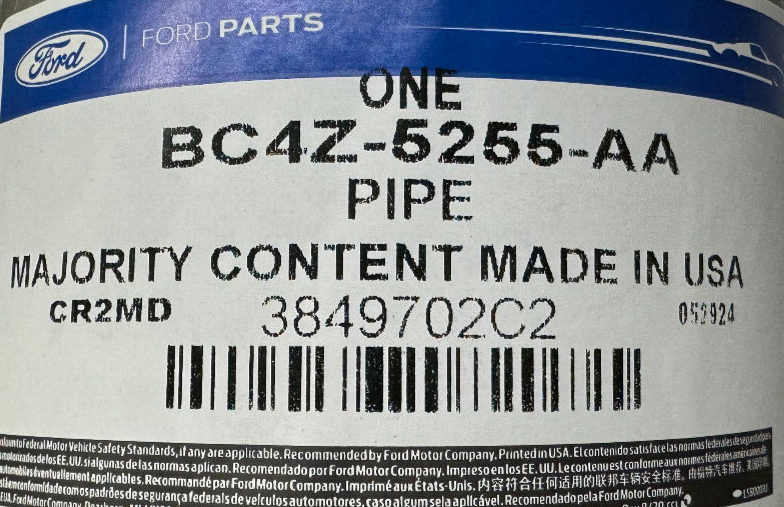 2010-2015 Ford F650 F750 Exhaust Tail Pipe w/ Clamp, Metal Hanger ...