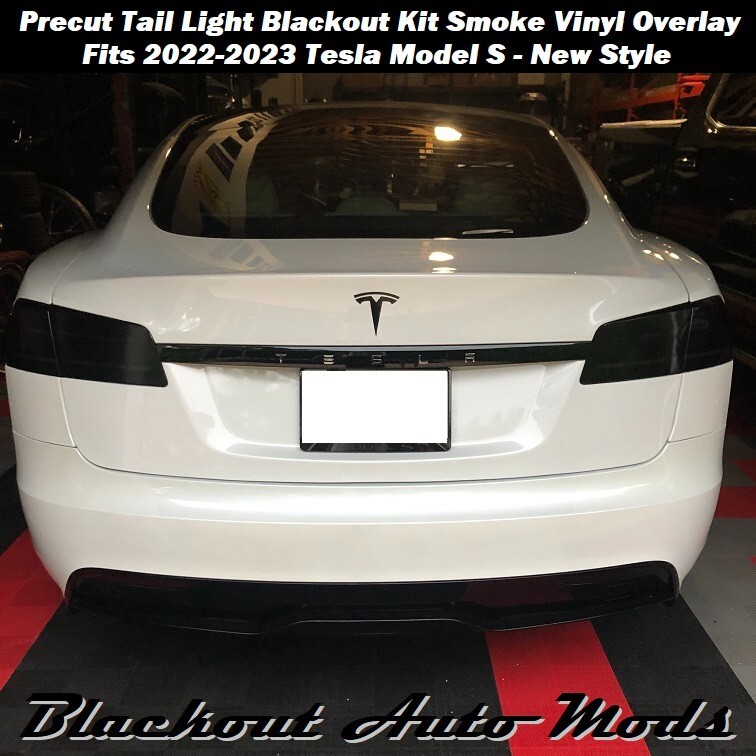 FOR 2022-2024 Tesla Model S Tail Light Blackout Precut Smoked Vinyl ...